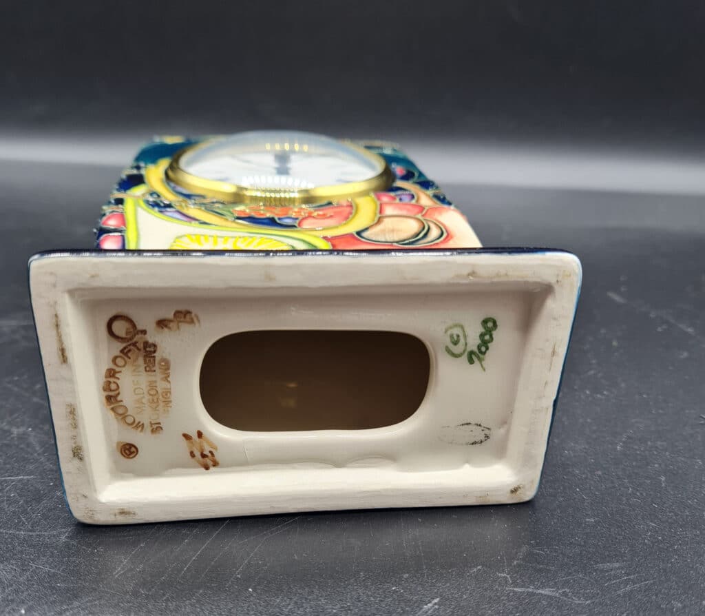 Moorcroft Clock In Queens Choice Design By Emma Bossons