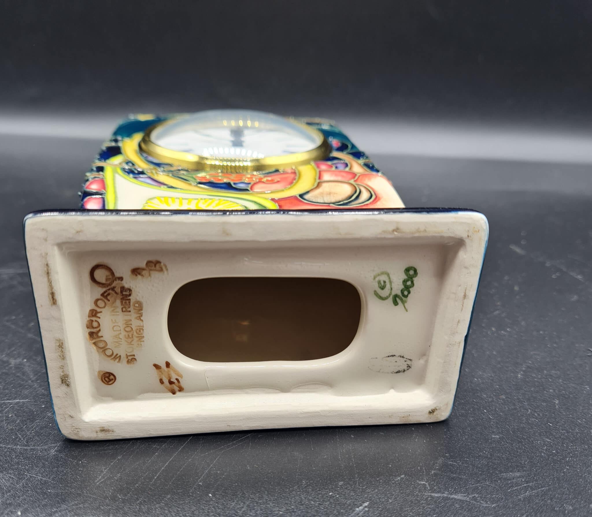 Moorcroft Clock In Queens Choice Design By Emma Bossons