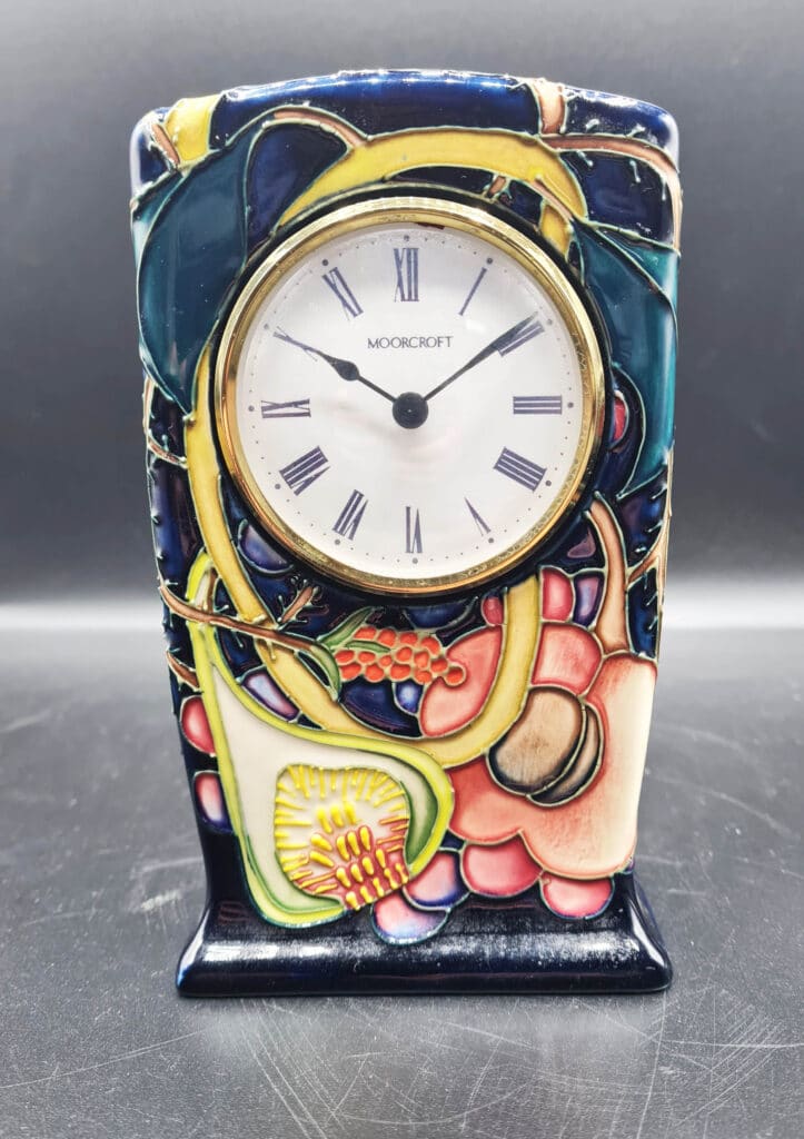 Moorcroft Clock In Queens Choice Design By Emma Bossons