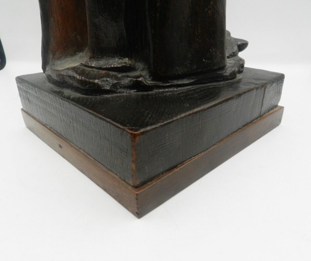 19th Century Antique Large Oak Carved Friar/Monk Statue